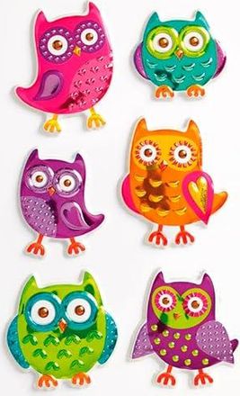 Bsb Sticker - Aufkleber mit bunten Eulen - Stickerbogen in 7,8 x 12,5 cm - verschiedene Sticker zum Verzieren und Dekorieren - Creative Serie
