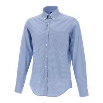 Paul & Shark Homme, Chemises, Bleu, Taille: L Chemise en coton &agrave; carreaux bleus, style classique