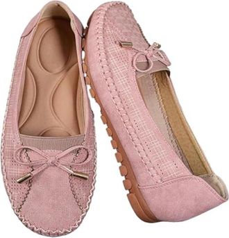 Generic Curvahouse Chaussures orthopédiques pour femme - Mocassins à enfiler en cuir avec soutien de la voûte plantaire - Chaussures plates habillées avec noe