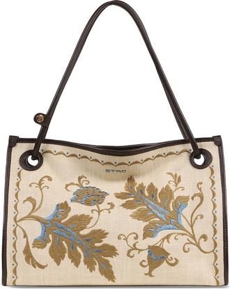 Etro Femme, Sacs, Multicolore, Taille: ONE Size Eyes M Linen Embroidery