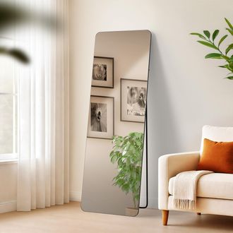 Clp Spiegel groß Gurnee, Standspiegel und Wandspiegel in einem, Ganzkörperspiegel Metallrahmen in Mehreren Größen und Farben, Farbe:schwarz-matt, Größe:15