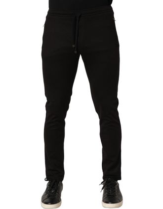 Dolce & Gabbana Mens Virgin Wool Blend Joggers Black Elastane Nylon