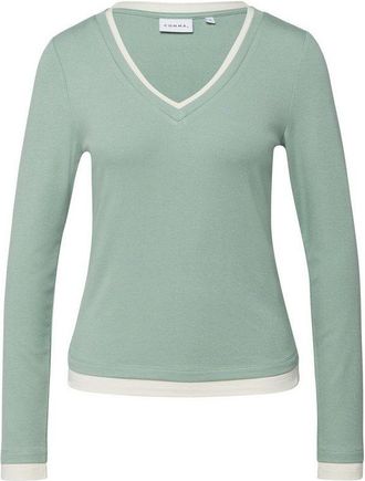 Comma Langarmshirt T-Shirt Langarm-Viskoseshirt in Layering-Optik