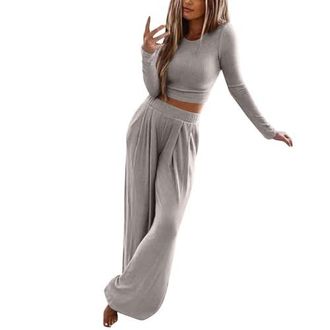 Generic Surv&ecirc;tement deux pi&egrave;ces en velours pour femme avec fermeture &eacute;clair et capuche - Haut &agrave; manches longues et pantalon d&eacute;contract&eacute; - Tenue de voyage - En