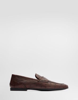 Dolce & Gabbana Slipper Aus Strau&szlig;enleder - Mann Driver Und Mokassins Braun 43