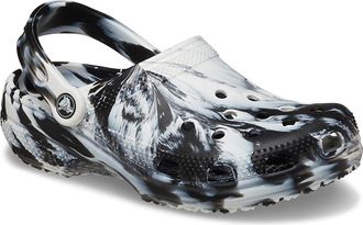 Crocs Unisex Erwachsene Classic Marbled Clog Clog, White/Black, 37/38 EU