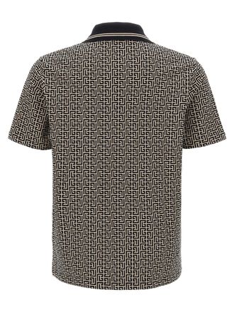 Balmain Mens Bicolor Cotton Polo Shirt
