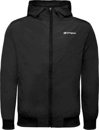 Champion Legacy Outdoor Coated Woven Nylon Small Logo Hooded Jacke Herren, Schwarz, S