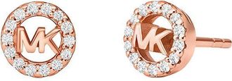 Michael Kors Premium Kors MK Roségoldfarbene Logo-Ohrstecker aus Sterlingsilber für Damen, MKC1727CZ791
