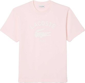 Lacoste Signature T-Shirt f&uuml;r Herren/Damen Unisex, Baumwolle (Pink)