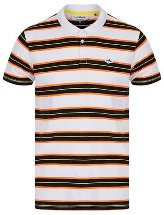 Le Shark Packham Polo ray&eacute; en coton piqu&eacute; de qualit&eacute; sup&eacute;rieure pour homme, Urlwin - Orange, L