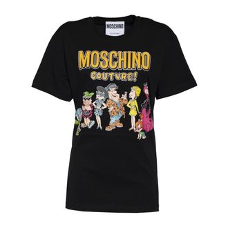Moschino Flinstones Oversize T-Shirt - - Tops - Damen - Schwarzk - XS