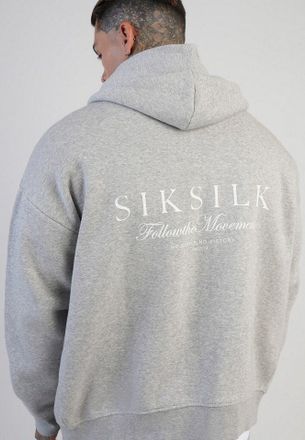 Siksilk Hoodie SikSilk Herren Hoodie mit Grafik und durchgehendem Rei&szlig;verschluss