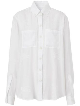 Burberry chemise &agrave; broderies EKD - Blanc