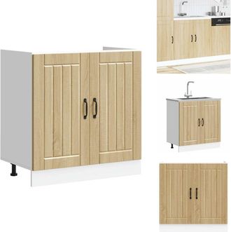 vidaXL Meuble de base de lavabo Lucca chêne sonoma bois dingénierie - Meuble Bas Du Lavabo - Meubles Bas Du Lavabo - Meuble Bas De Cuisine - Meuble Bas Du