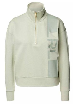 Polo Ralph Lauren Sweatshirt Retro Logo Halb Zip Troyer halblangen Rei&szlig;verschluss, Troyer-Kragen, gerippten Abschl&uuml;ssen