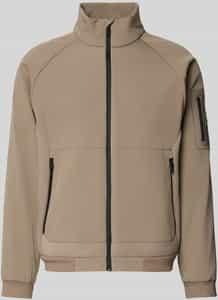 HUGO BOSS Regular Fit Fleecejacke mit Cord-Partien Modell Cord Fleece