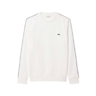 Lacoste Homme, Tops, Blanc, Taille: M Stripe Band Fleece SweaT-shirt