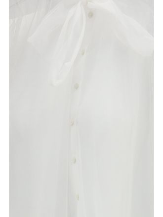 Forte_Forte Sheer Tulle Shirt - White