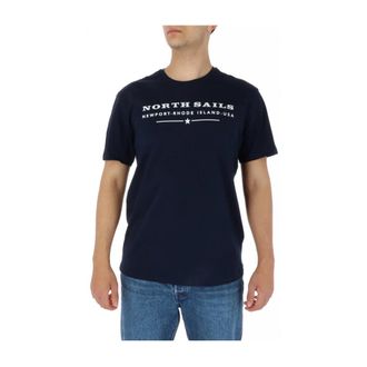 North Sails Gelbes T-Shirt mit Kurzen &Auml;rmeln und Rundhalsausschnitt - - Tops - Herren - Blau - XL