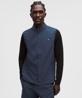 lululemon Veste sans manches de golf zipp&eacute;e coupe-vent pour Hommes - Bleu - Taille 2XL