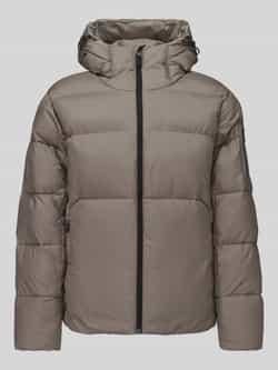 HUGO BOSS Daunenjacke mit Kapuze und Logo-Patch