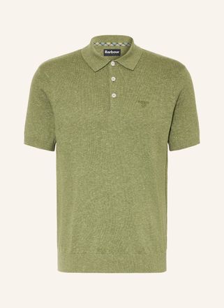 Barbour Strick-Poloshirt Muston Mit Leinen gruen