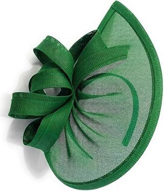 Caprilite Chapeau bibi v&eacute;g&eacute;talien sur bandeau pour mariage, courses hippiques, disque Sinamay sur mesure, vert &eacute;meraude, Taille unique
