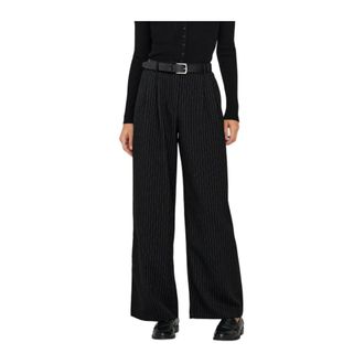 Only Only, Femme, Pantalons, Noir, Taille: 40 FR L32 Pinstripe Pantalons with Front Pockets