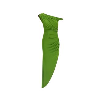 Elisabetta Franchi Krepp-Jersey-Kleid mit Schmucktr&auml;ger - - Dresses - Damen - Gr&uuml;n - XL