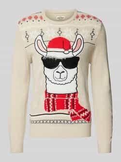 Montego Weihnachtspullover mit Paillettenbesatz