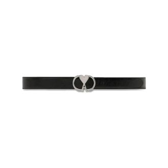 Ami Femme, Accessoires, Noir, Taille: 105 CM Ceinture en Cuir Noir D&eacute;contract&eacute;e