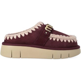 Mou Mules Bounce Clog en cuir cabernet