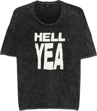 R13 Homme, Tops, Gris, Taille: M T-shirt graphique &agrave; col rond