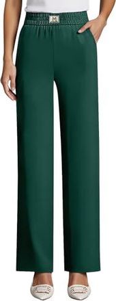 Generic Pantalon de surv&ecirc;tement ample &agrave; jambes larges pour femme, coupe ample, polaire confortable, contr&ocirc;le du ventre, jambe ouverte, jambe droite, pantalon 