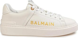 Balmain Femme, Chaussures, Blanc, Taille: 39 EU B-Court Baskets en Cuir de Veau Imprim&eacute;