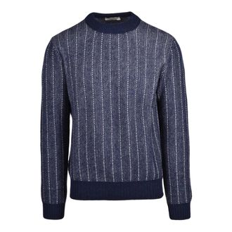 Wool & Co Pullover Rundhals - - Knitwear - Herren - Blau - M