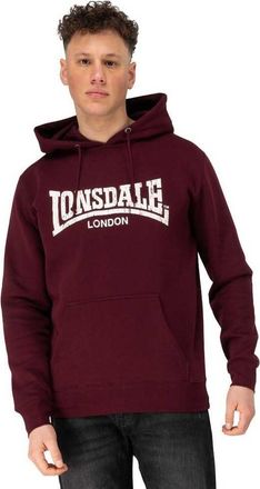 Lonsdale Herren Kapuzensweatshirt Normale Passform WOLTERTON, Oxblood/Ecru, XXL