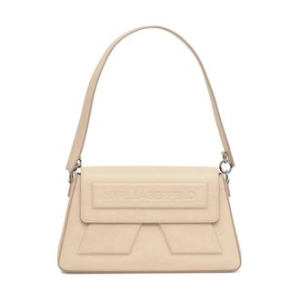 Karl Lagerfeld Shoulder Ikon Relief Logo - - Bags - Damen - Beige - ONE SIZE