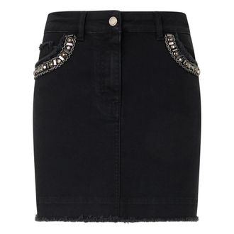 Alberta Ferretti Mini-jupe en jean - Femme - Jupes - Noir - Taille: 34 FR