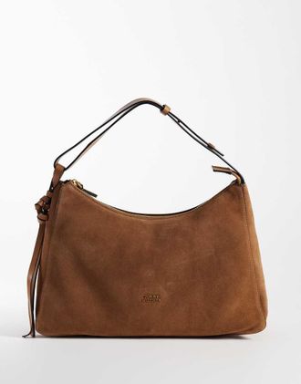 Tommy Hilfiger Sac port&eacute; &eacute;paule en daim - Fauve-Marron