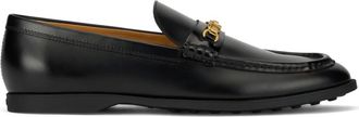Tod's Femme, Chaussures, Noir, Taille: 38 EU Black calfskin loafers