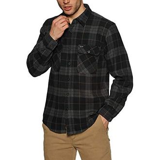 Brixton Brixton Bowery Chemise à Bouton Bas, Noir/Charbon, XL Homme