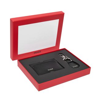 HUGO BOSS Kartenetui und Schl&uuml;sselanh&auml;nger Set HUGO 50568437 Schwarz