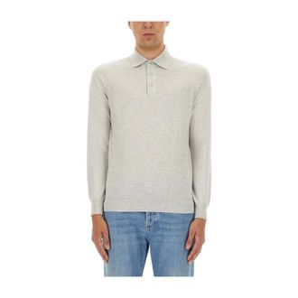 Brunello Cucinelli Pull Polo en Cachemire - Homme - Pulls - Gris - Taille: XL