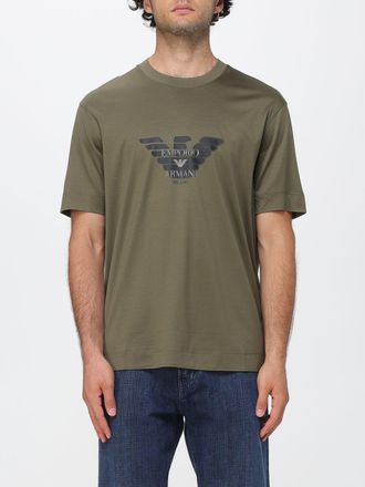 Emporio Armani T-shirt en m&eacute;lange de lyocell et coton avec logo Aigle