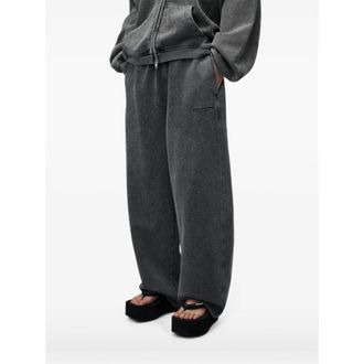 Alexander Wang All-Over Hotfix Embellished Track Pants - Gray