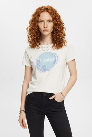 Only Carmakoma Kurzarmshirt ONLY CARMAKOMA CARBOOSTERY LIFE SS REG TEE JRS BS, Damen, Gr. L, cloud dancer print:paisley, Jersey, Obermaterial: 100% Baumwolle, bedruc