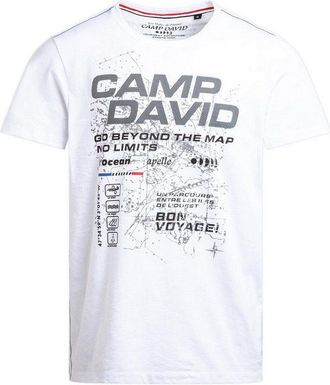 Camp David Rundhalsshirt mit Kontrastn&auml;hten