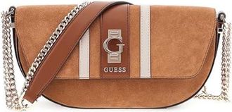 Guess sac à épaule bandoulière Erenia Convertible Crossbody Flap Bag Cognac Multi brun
